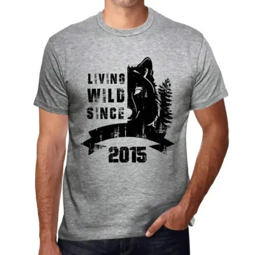Heren-Grafisch-T-Shirt-Leven-wild-sinds-2015-Living-Wild-Since-2015 ...