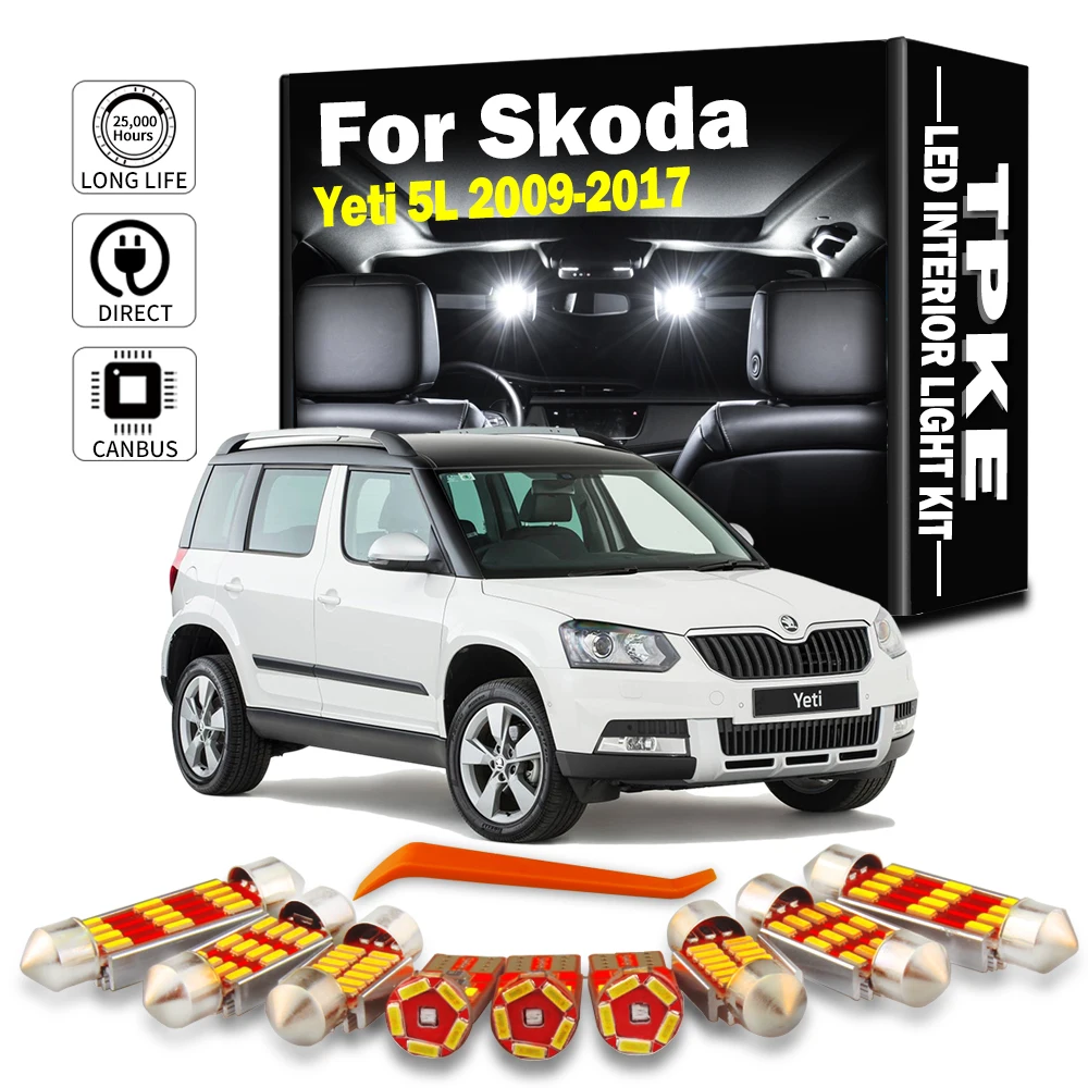 TPKE-13Pcs-LED-Interior-Light-Kit-For-Skoda-Yeti-5L-2009-2016-2017 ...