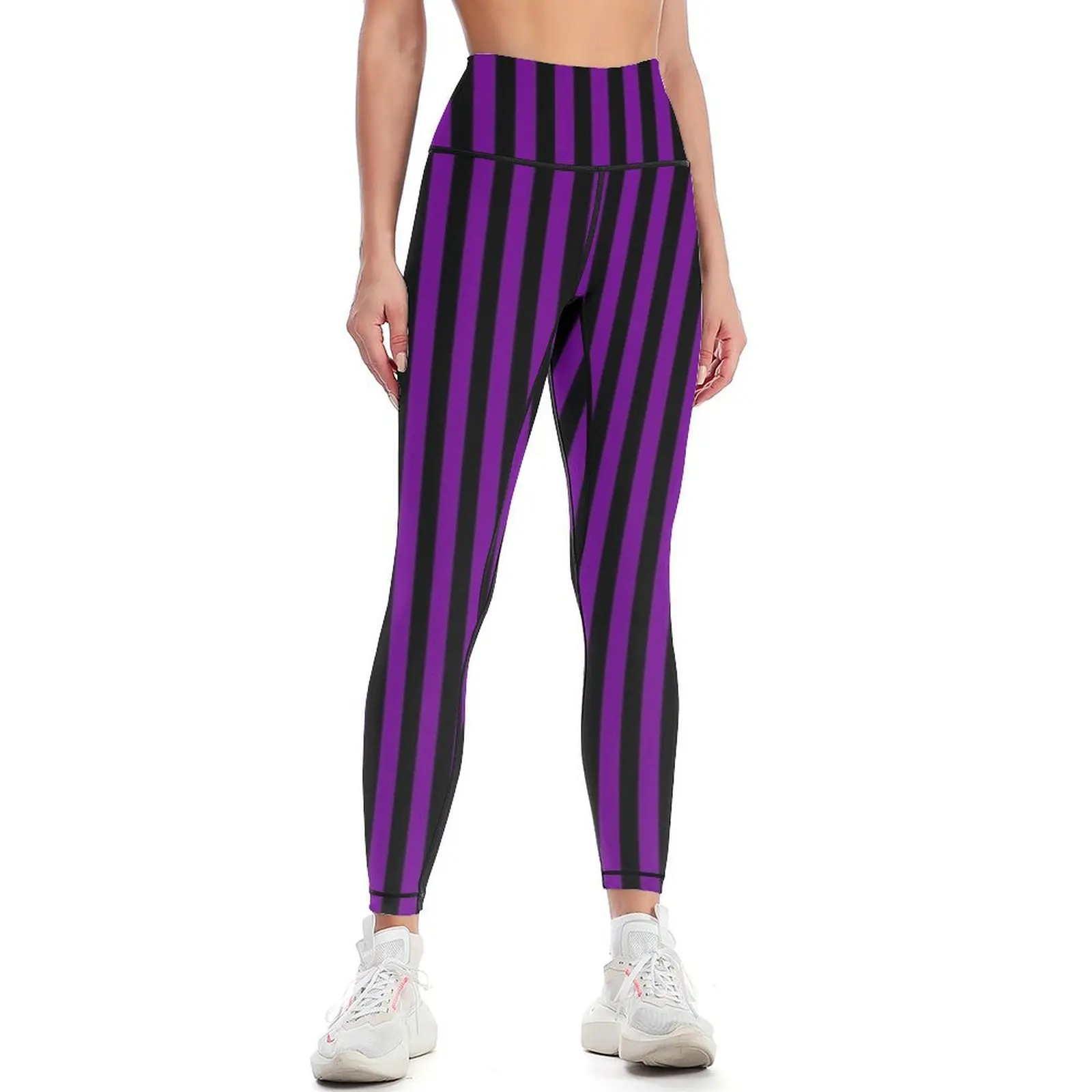 Thin-Violet-and-Black-Stripes-Thin-Vertical-Stripes-Leggings-sport ...