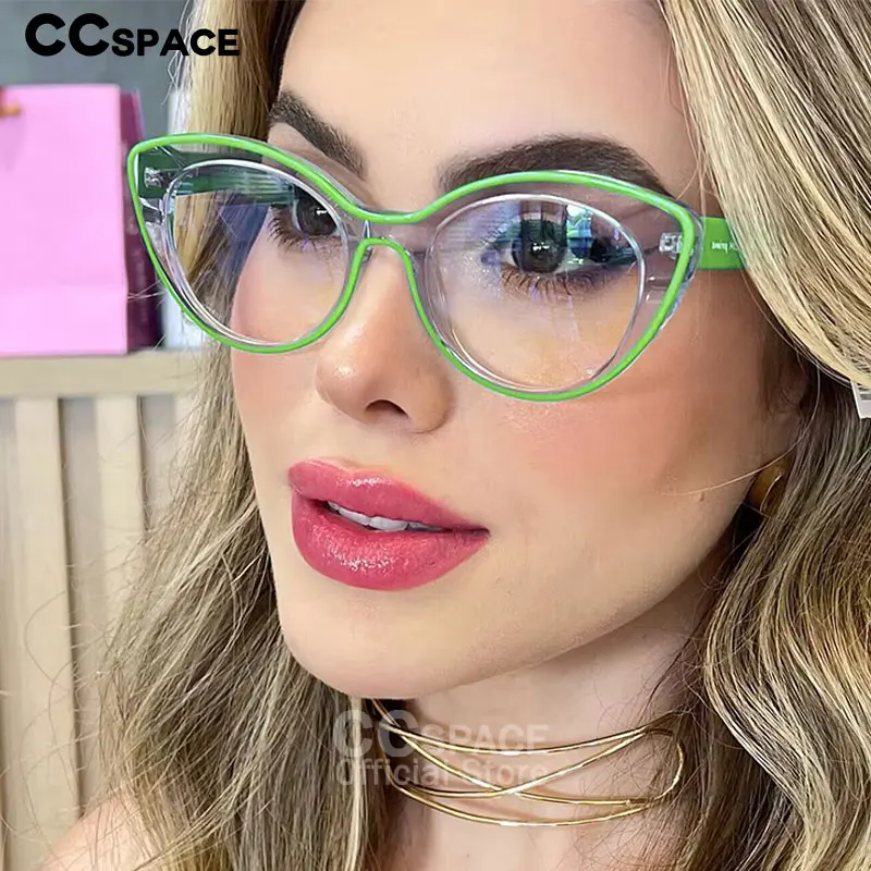 56471-High-Quality-Transparent-Acetate-Fiber-Cat-Eye-Frame-Women-Color ...