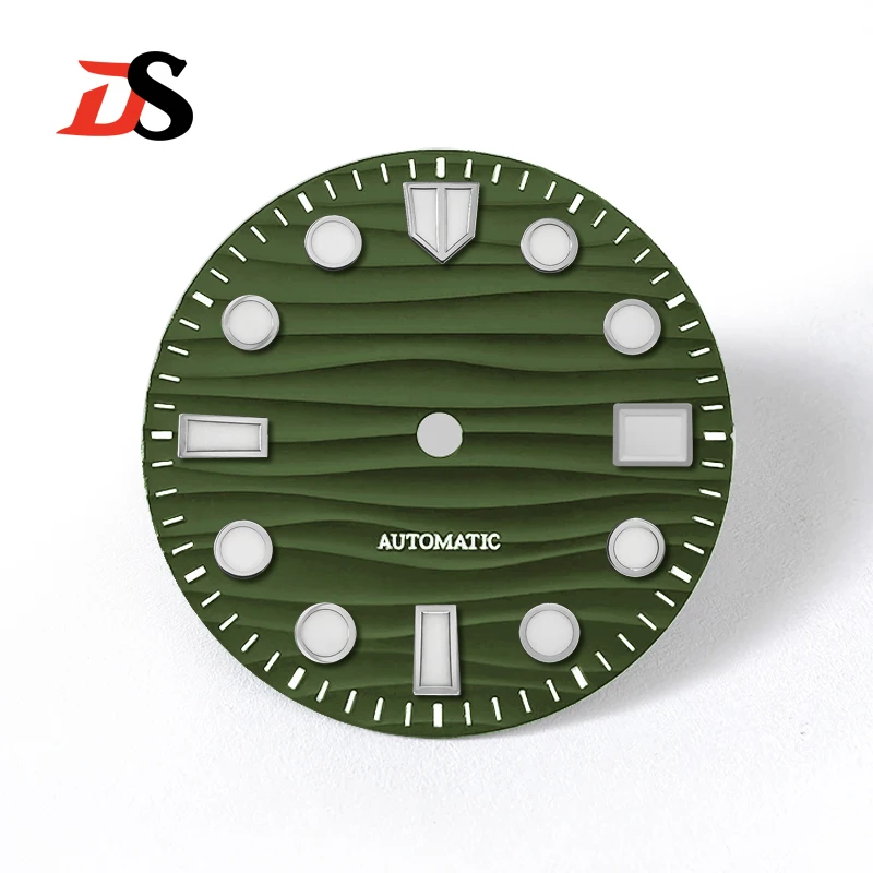 28.5mm Dial Wave Texture Watch Faces for NH35NH36 Movement Blue Lume GS ...