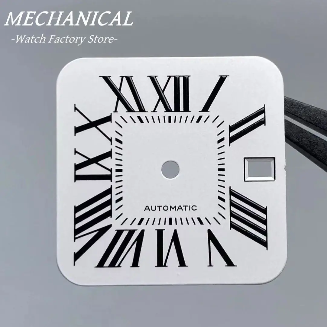 27MM NH35 Square dial with single calendar/no date Roman numerals dial ...