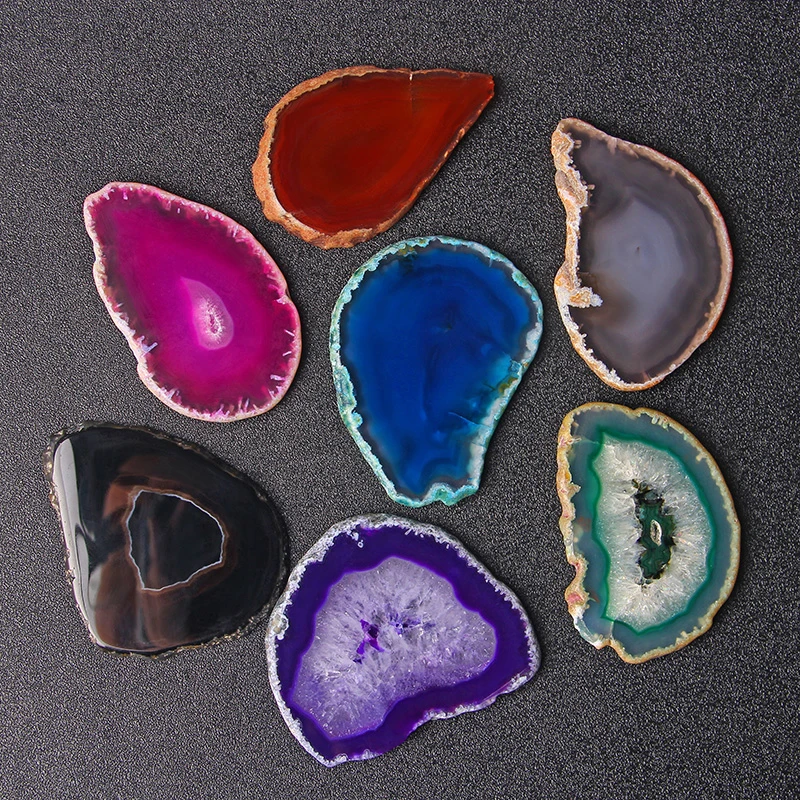 Natural Agates Geode Polished Irregular Healing Crystal Slice Stone Diy ...