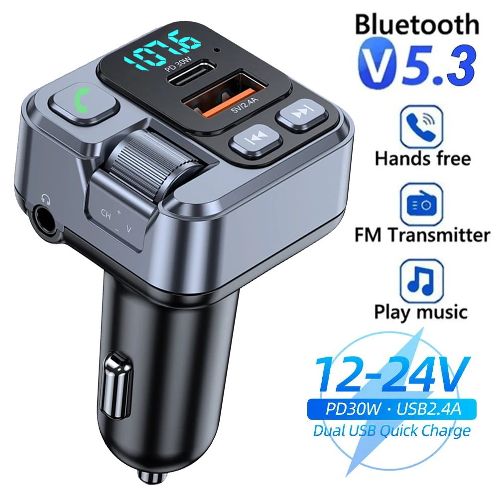 Car-Bluetooth-Receiver-USB-U-Disk-Read-PD20w-Fast-Charging-Digital ...