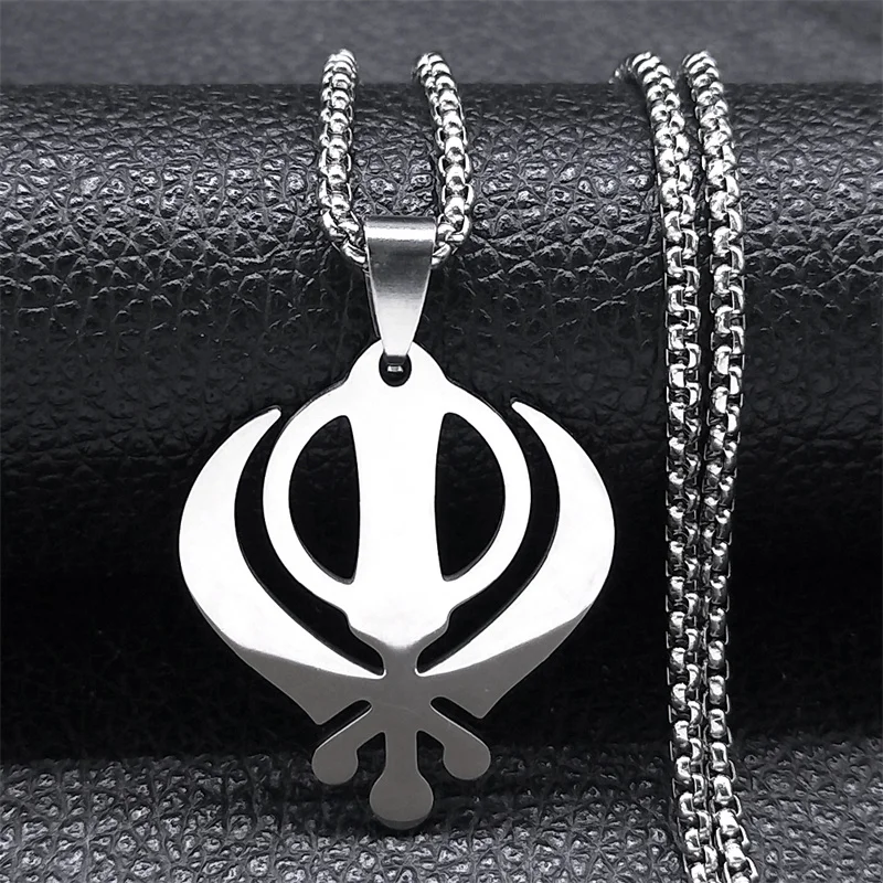 India-Sikhism-Symbol-Necklace-Pendant-for-Women-Men-Stainless-Steel ...