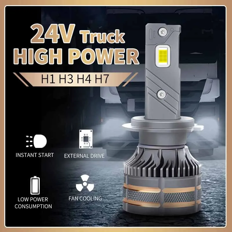 2Pcs-24V-130W-36000LM-Led-Car-Headlight-Bulb-H4-H7-H1-H3-For-Hino-ISUZU ...