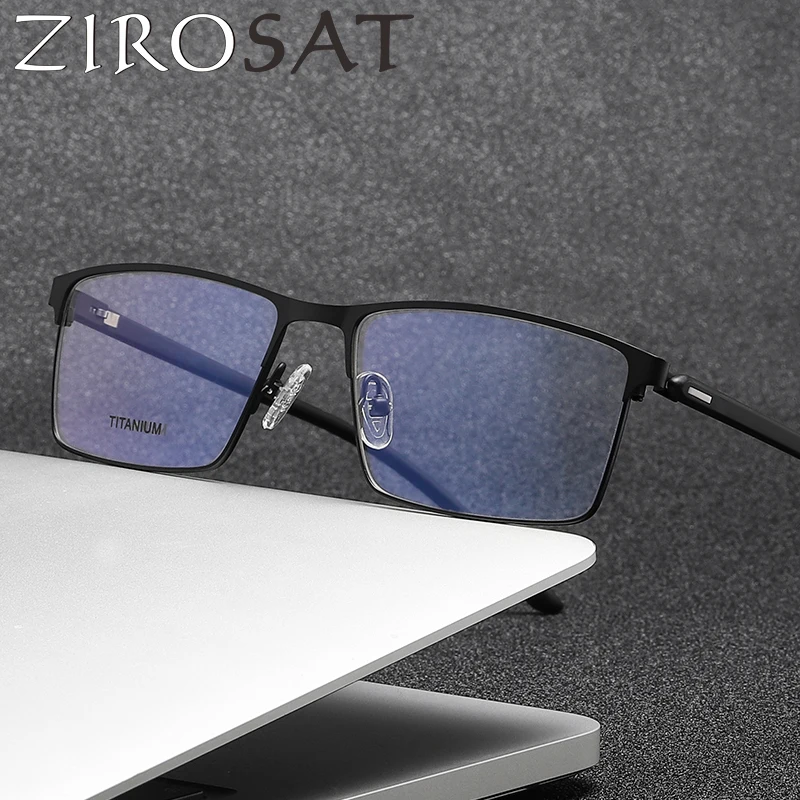 ZIROSAT-P8837-Pure-Tatinium-Square-Prescription-Eyeglasses-Myopia ...