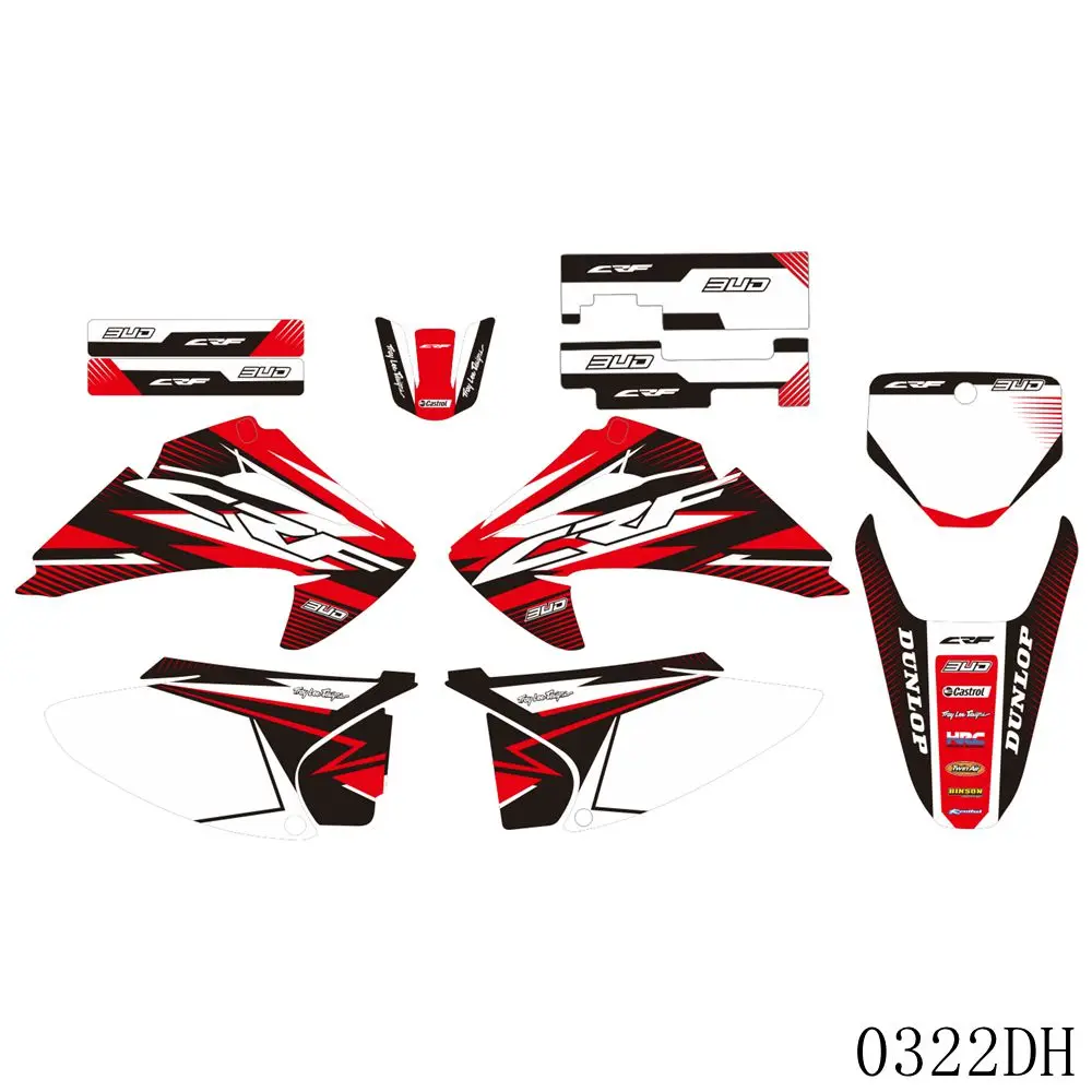 Full Graphics Decals Stickers Motorcycle Background Custom Number For ...