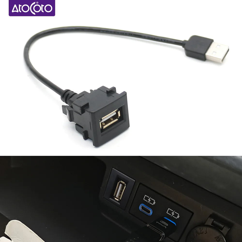 Car Usb Line Extension Lead For Toyota Camry Prius Corolla Vios Auris ...