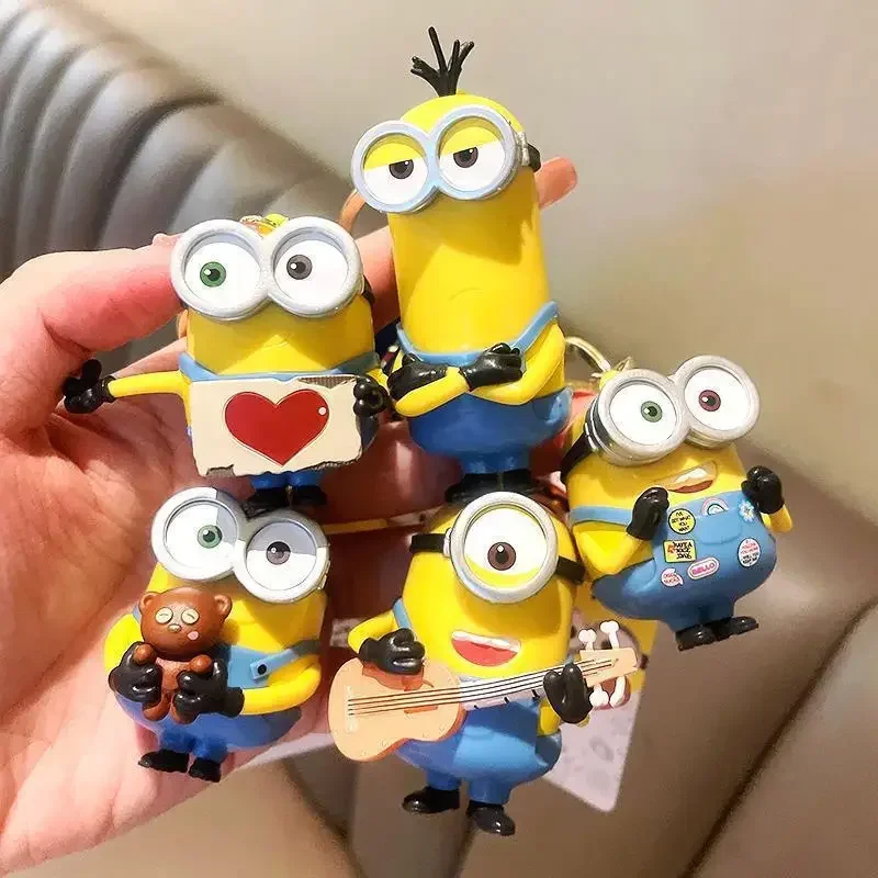 New-Minions-Kevin-Bob-Keychain-Cartoon-Toys-Model-Silicone-Pendant ...