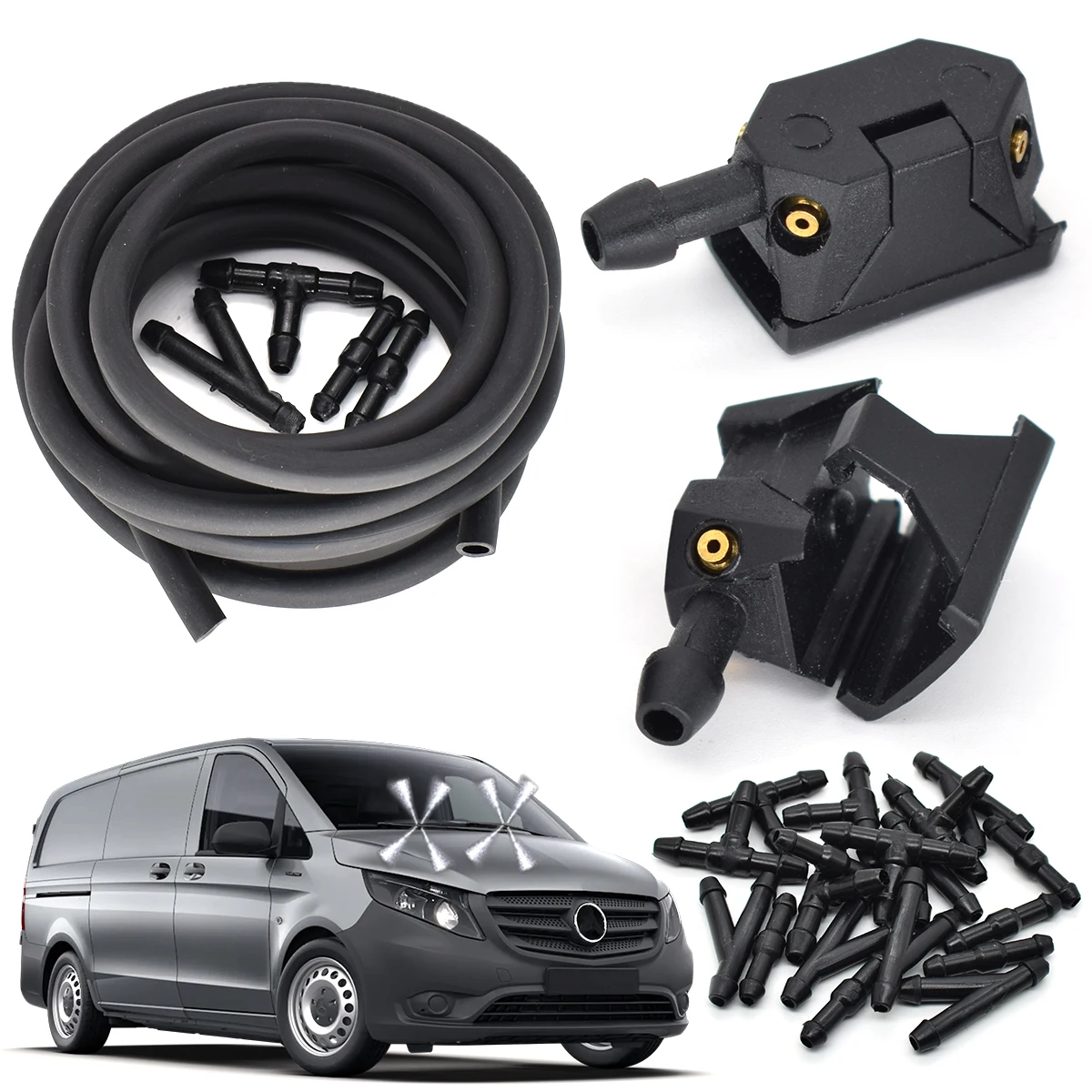Car Windscreen Washer Wiper Blade Water Spray Jets Nozzles For Mercedes ...