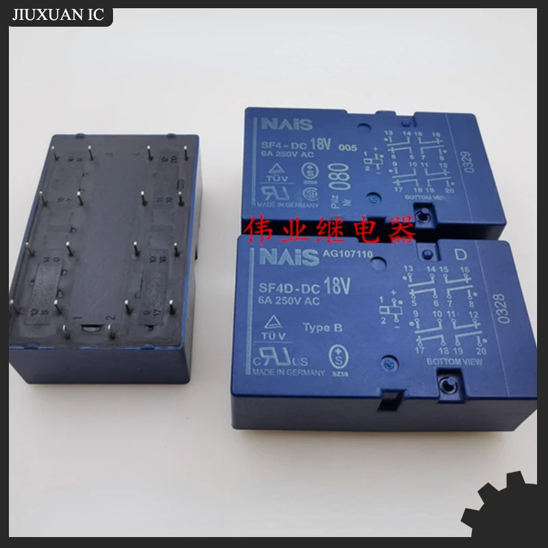 1 pçs/lote 100% original genuine relé: SF4-DC18V SF4D-DC18V 18 pinos