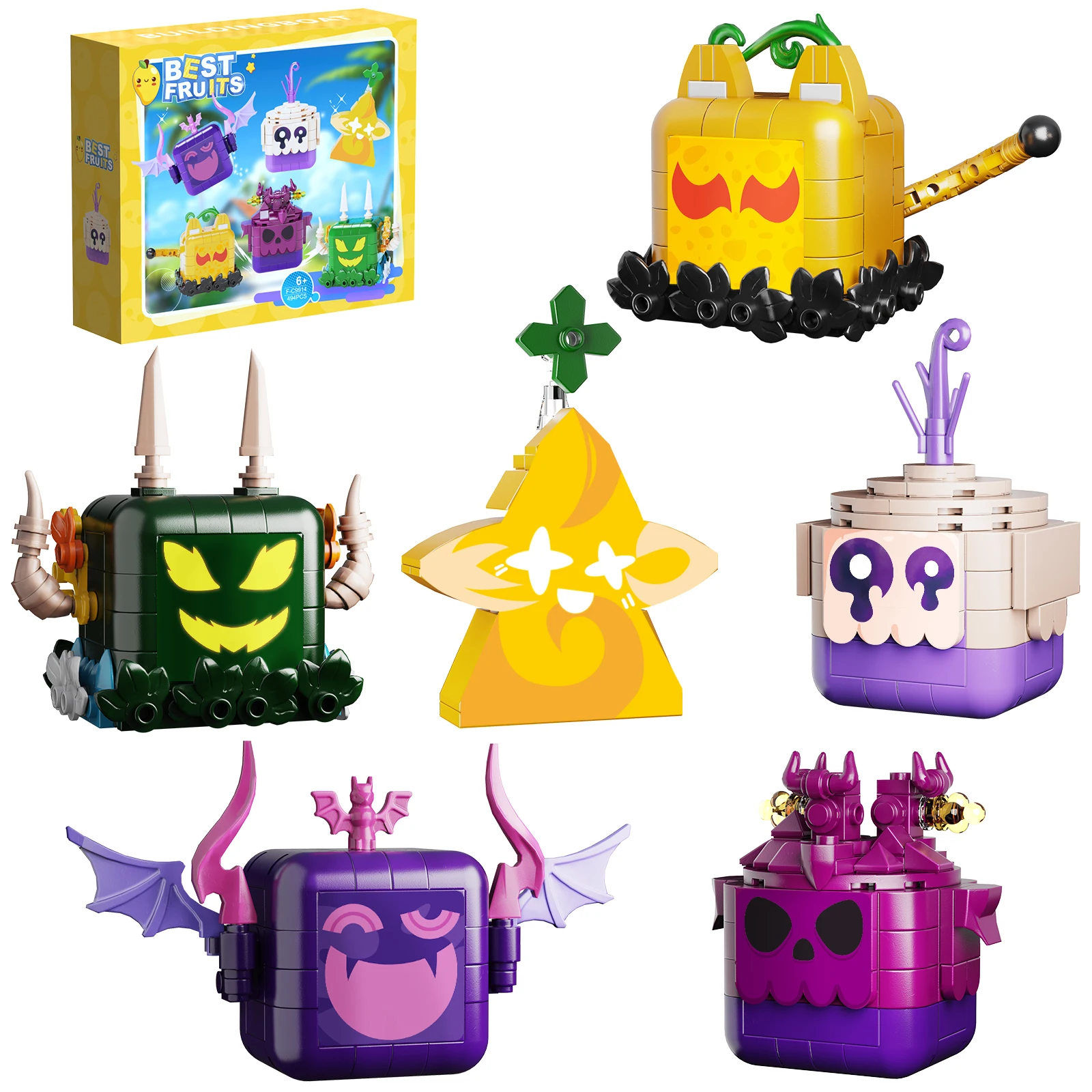 2024-NEW-MOC-6-in-1-Blox-Fruits-Building-Blocks-Set-Adventure-Game ...