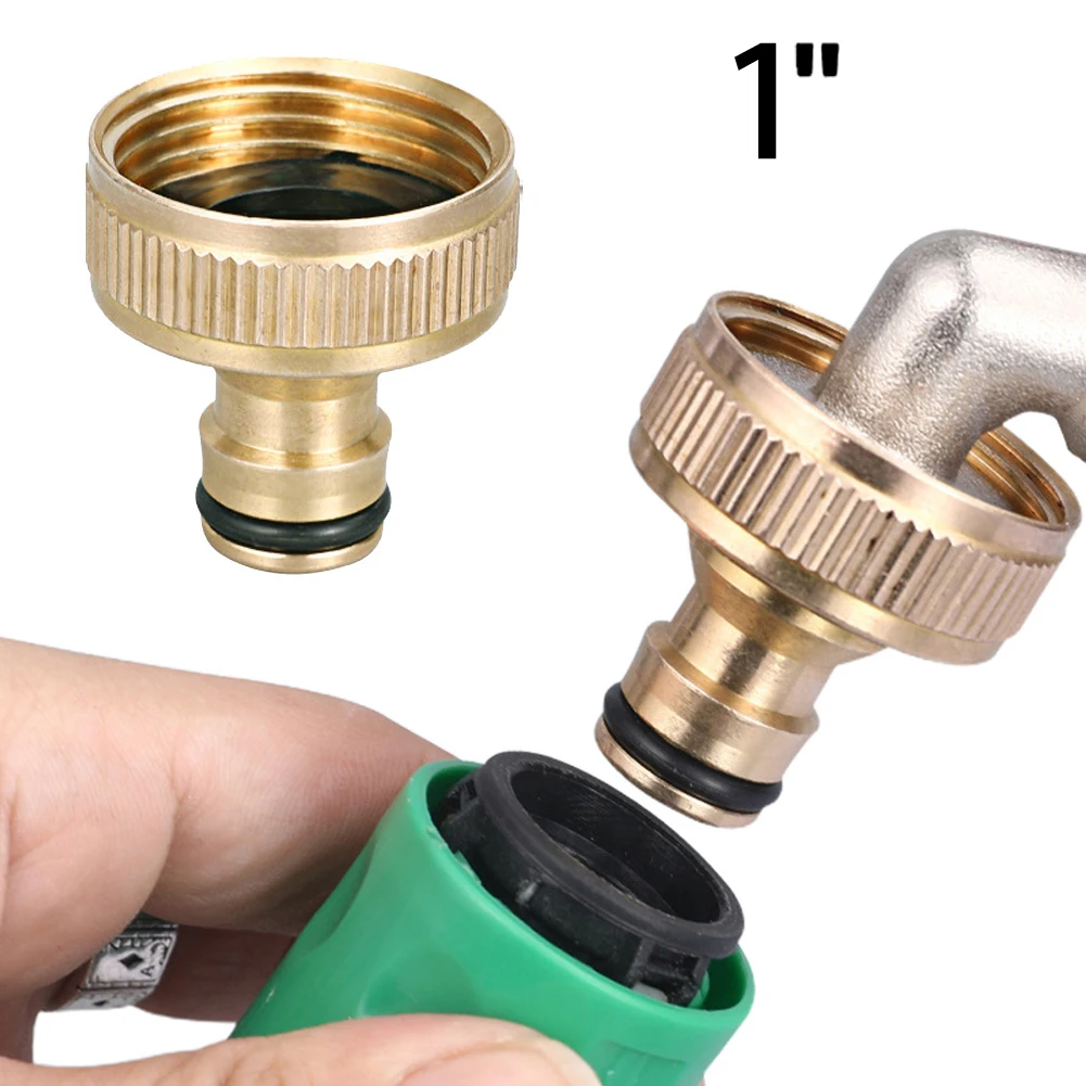 1inch Brass Fitting Adaptor Hose Tap Faucet Water Pipe Connector Garden ...