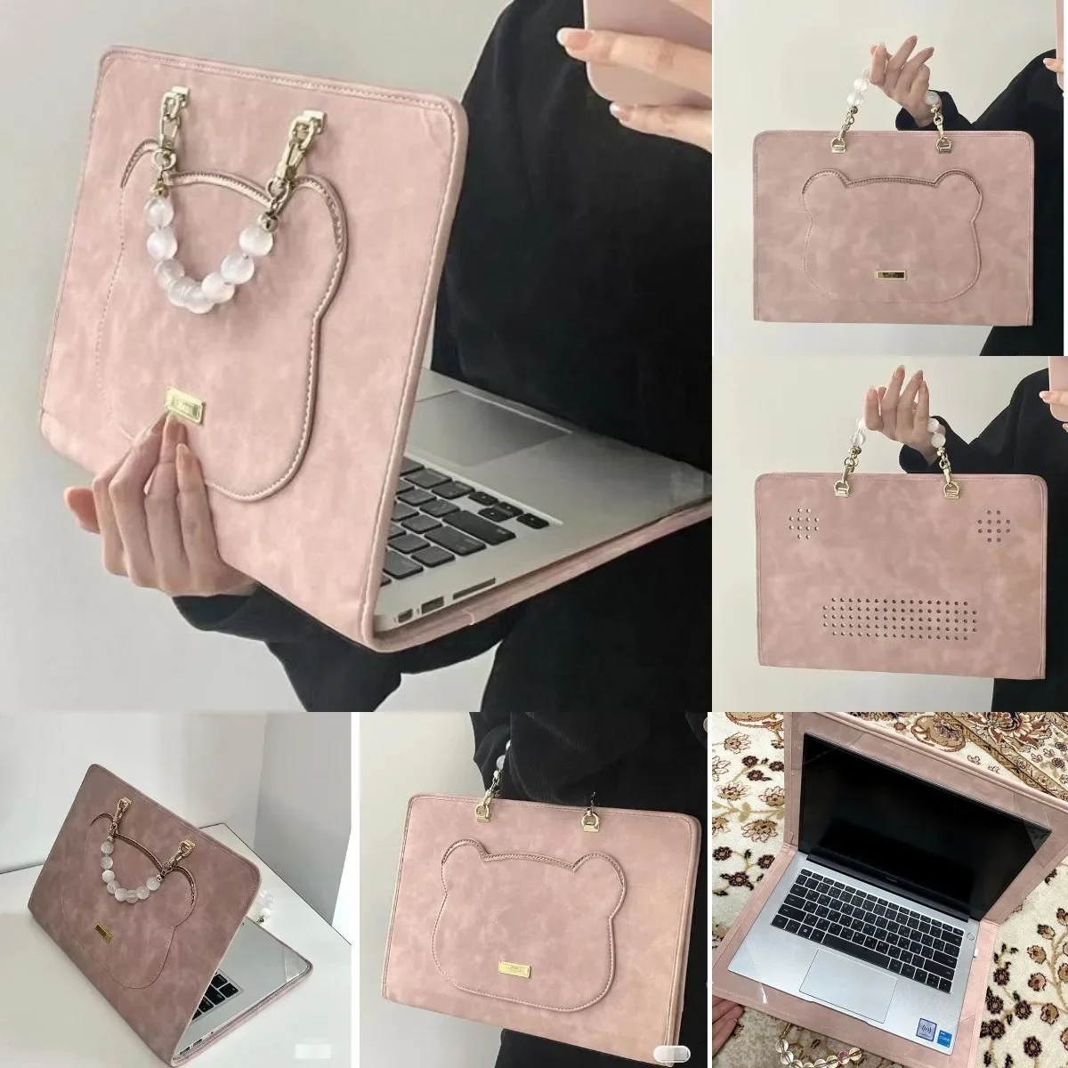 Simplicity Cute Pink Handbag Case Laptop Bag for Macbook Air Pro 13 14 ...