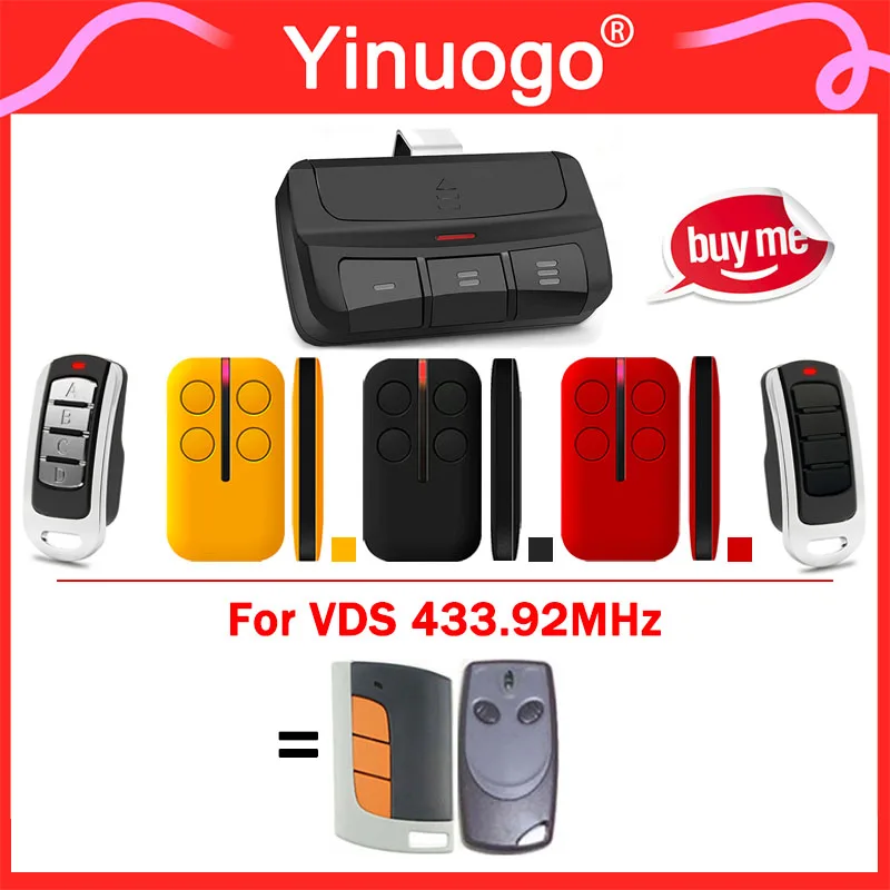 For-VDS-ECO-R-TRQ-P-Garage-Door-Remote-Control-433-92MHz-Rolling-Code ...