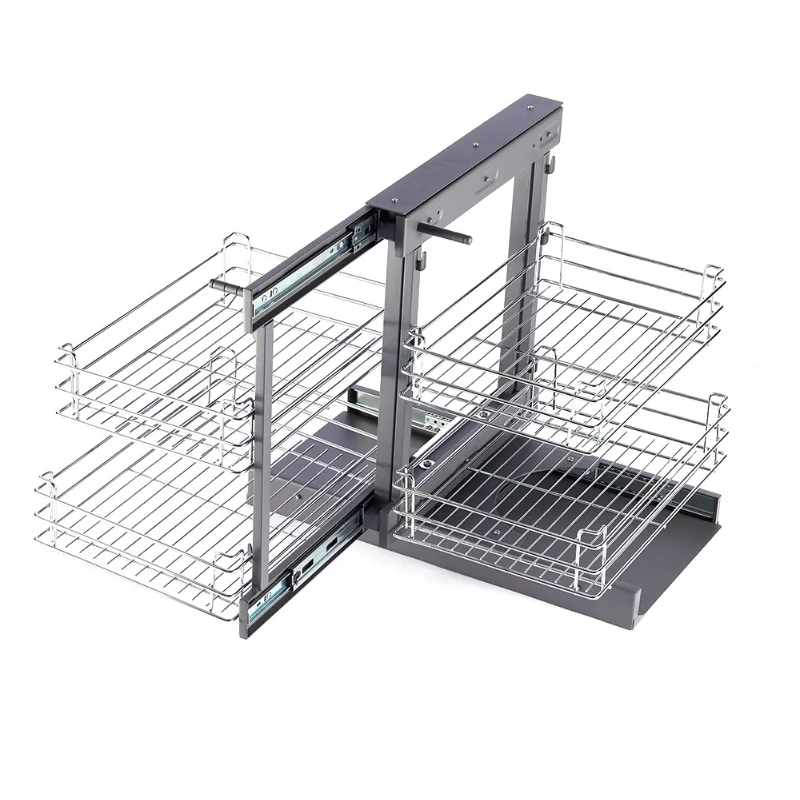 Full pull-out Soft stop Sliding Drawer Basket magic corner for kitchen ...