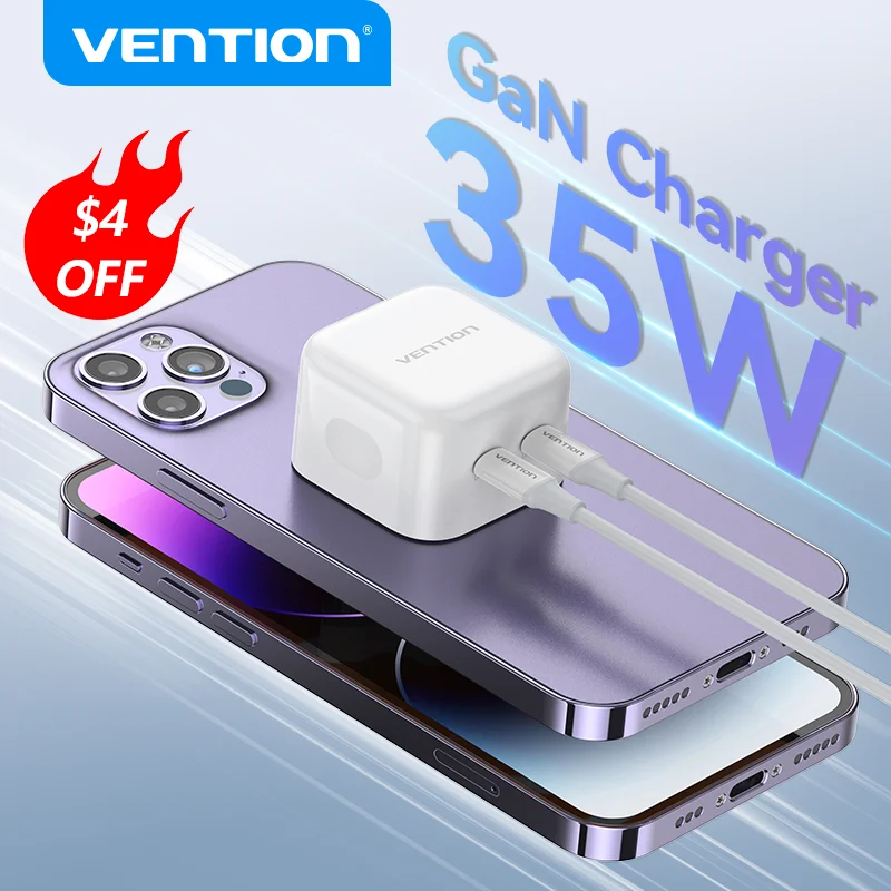 Vention Gan 35w Fast Charger Usb Type C Charger For Iphone 14 13 ...