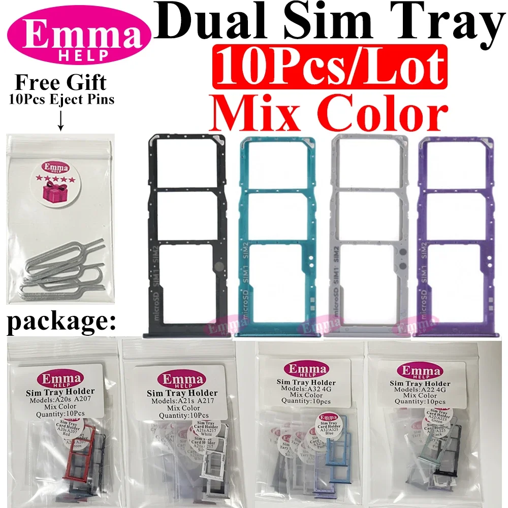 10Pcs-Sim-Card-Holder-For-Samsung-Galaxy-A14-A13-A22-A32-A60-A50S ...
