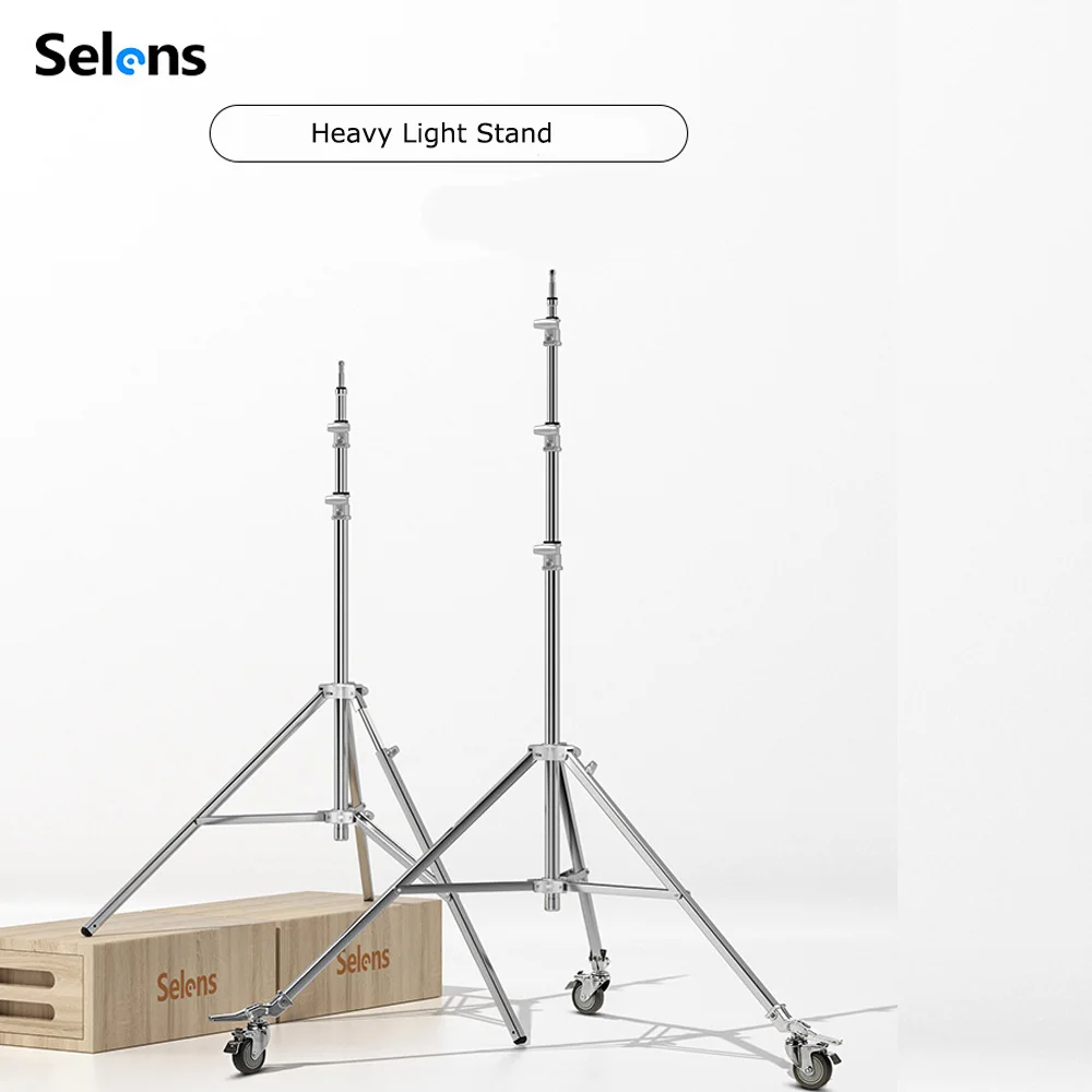 Selens-Foldable-Heavy-Duty-Light-Stand-Tripod-Stainless-Steel-Anti-slip ...