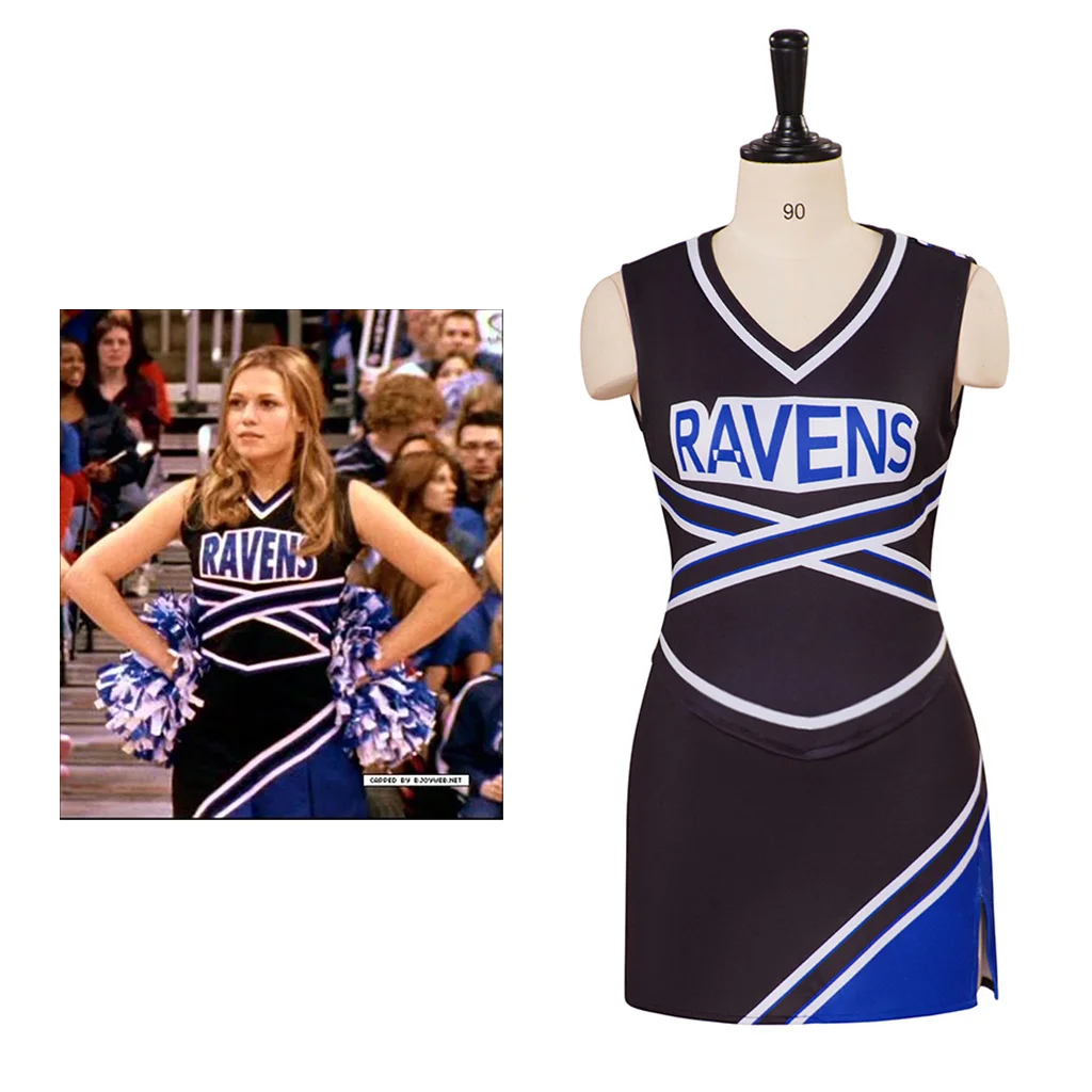 One Tree Hill Cheerleading Cosplay Blue Ravens Printed Cheerleading ...