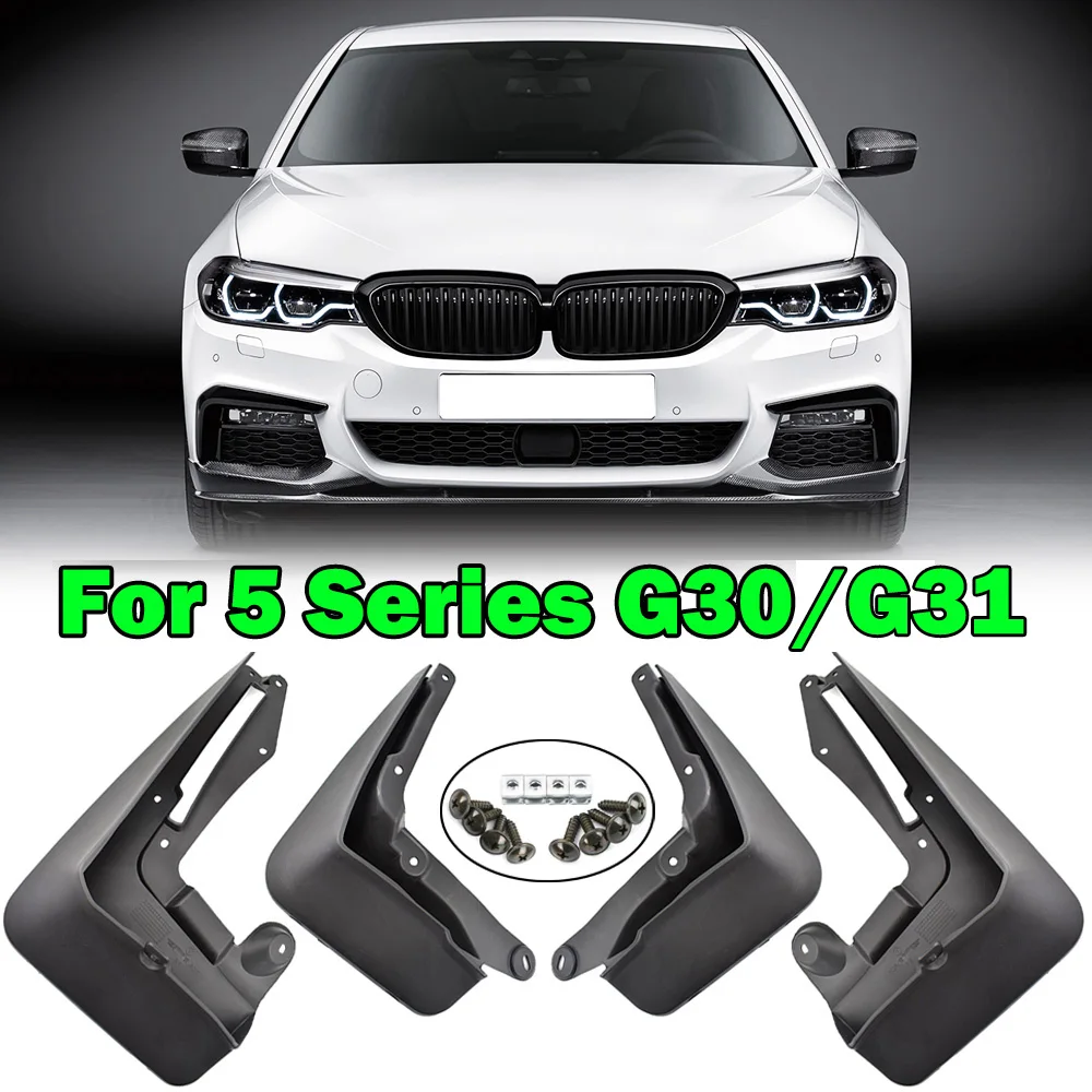 4Pcs Molded TPO Mud Flaps For BMW 5 Series G30 G31 Sedan Saloon Touring ...