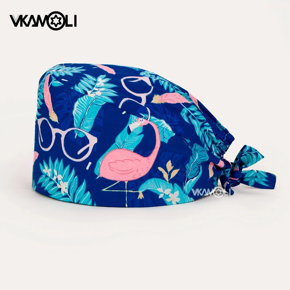 new Flamingo printed Surgical cap Scrub Cap with Sweatband Men Women ...