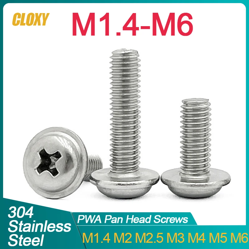 10~100pcs 304 Stainless Steel Cross Phillips Pan Round Truss Head With ...