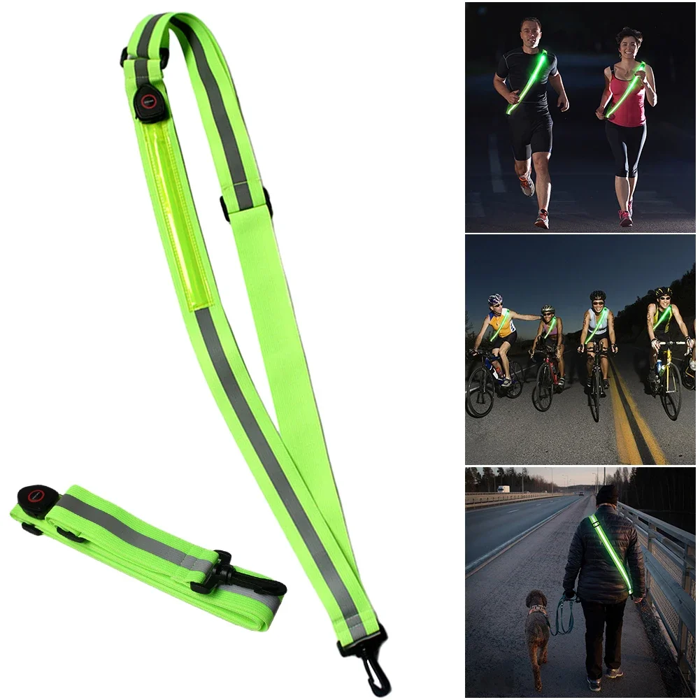 USB-Rechargeable-Cycling-Reflective-Running-Gear-LED-Reflective-Belt ...