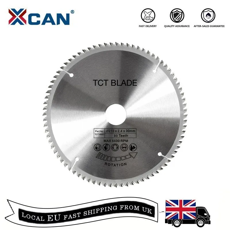 XCAN 1pc 185/210/250mm 60T/80T TCT Wood Circular Saw Blade Wood Cutting ...