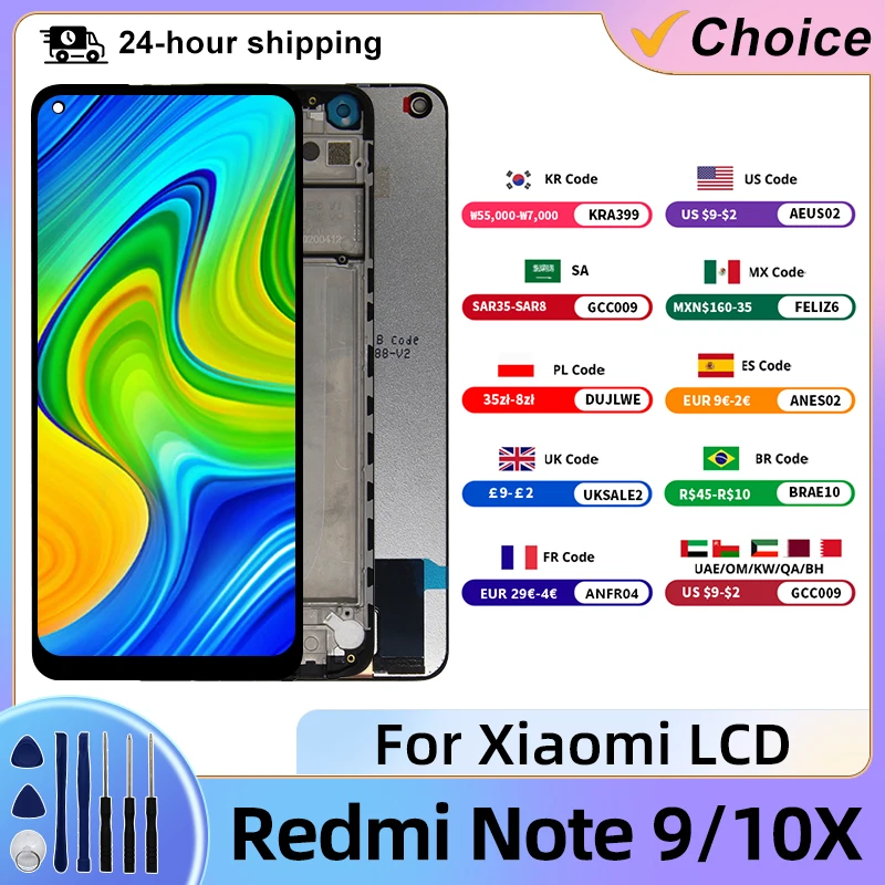 Per-Xiaomi-Redmi-Note-9-Display-LCD-Digitizer-Assembly-Touch-Screen-per ...
