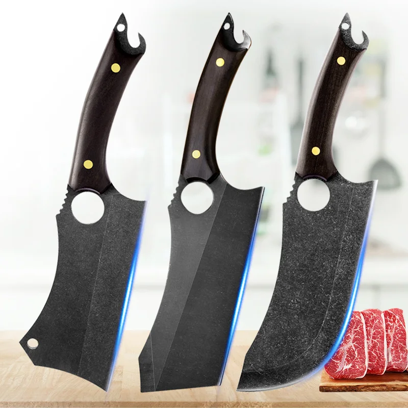 Kitchen-Knife-Finger-Hole-Hand-Forged-7Cr17Mov-Stainless-Steel-Meat ...