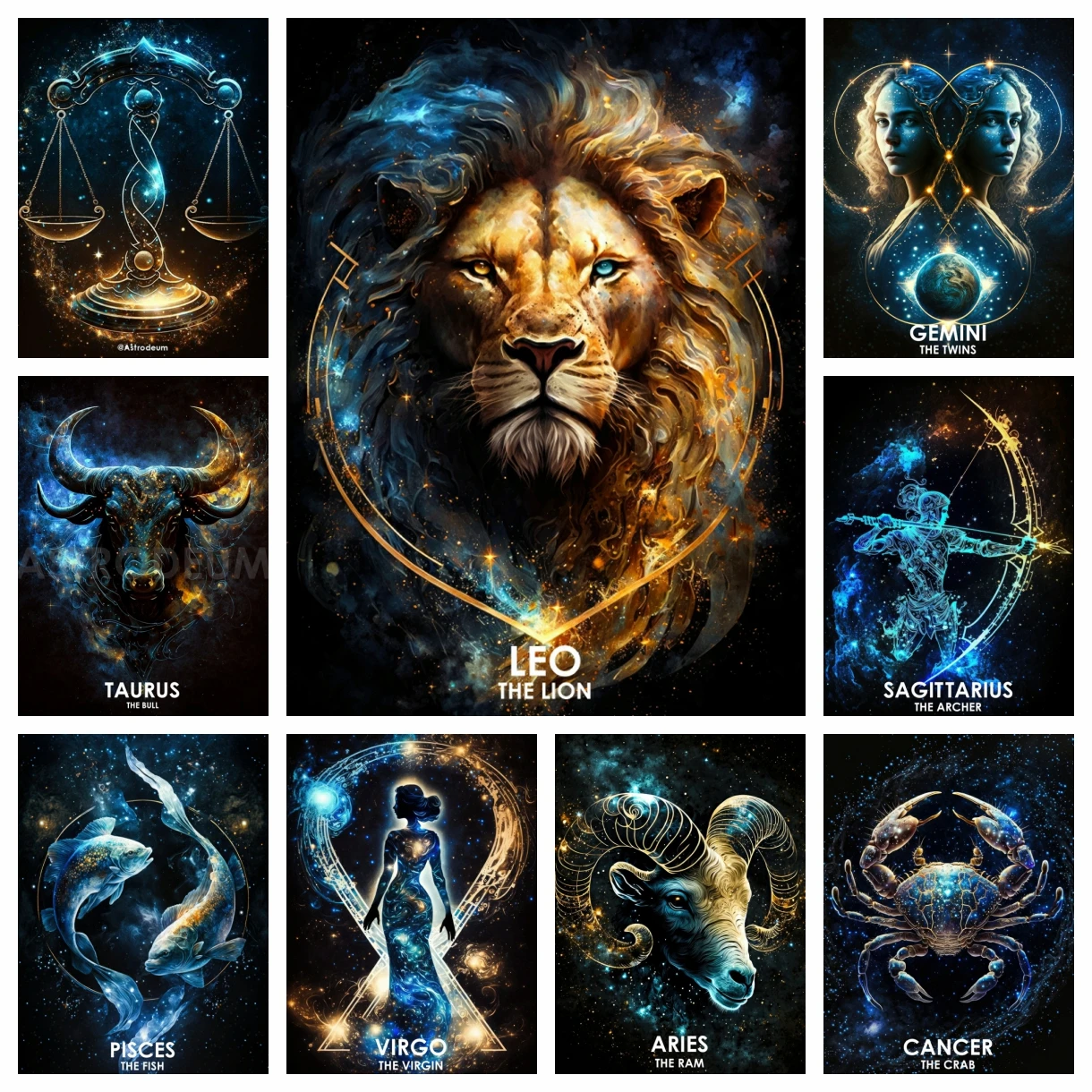 Space Zodiac Signs Constellations Diamond Painting Embroidery Art ...