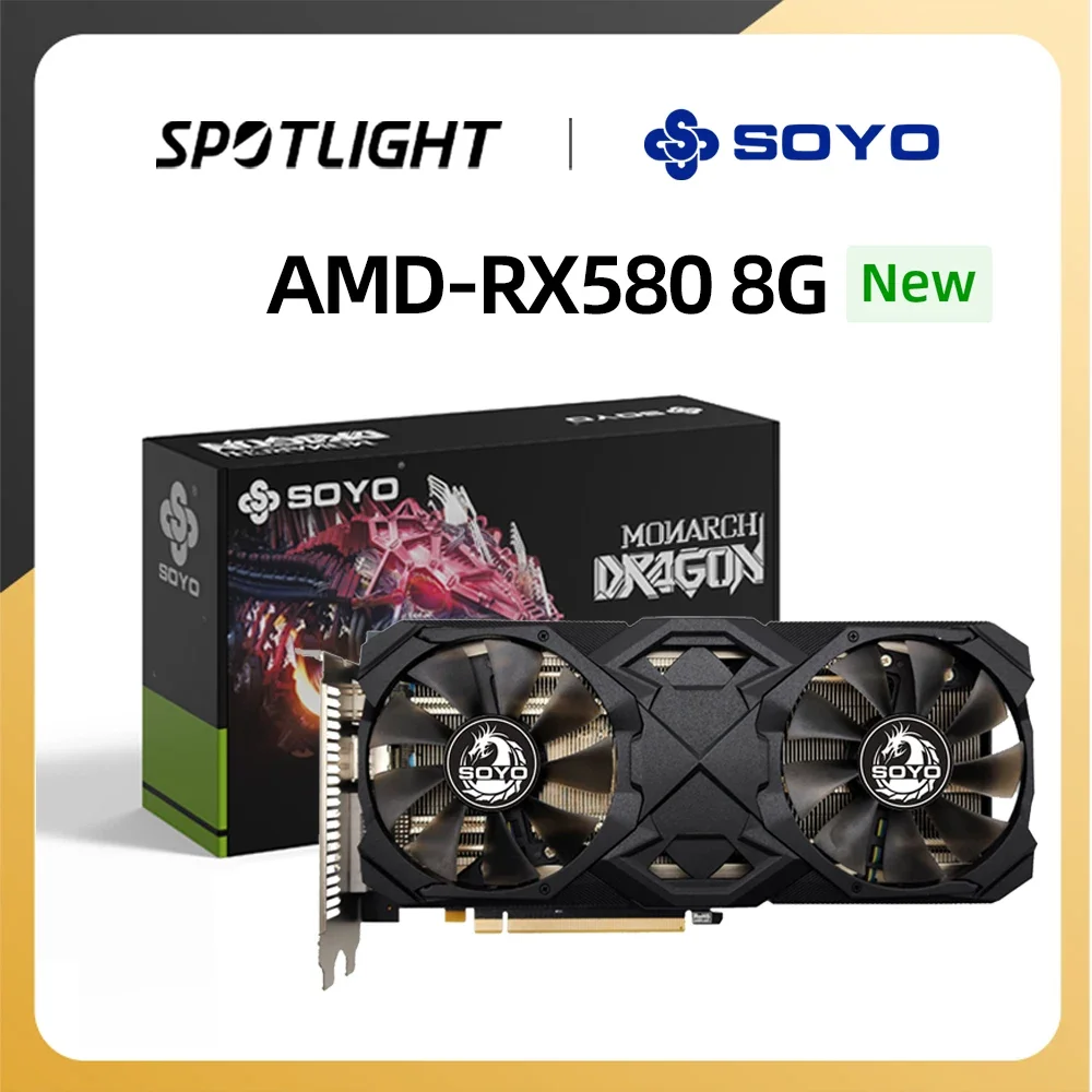 SOYO-AMD-Radeon-RX580-8G-Graphics-Card-Brand-New-Gaming-Card-PEIC3-0x16 ...
