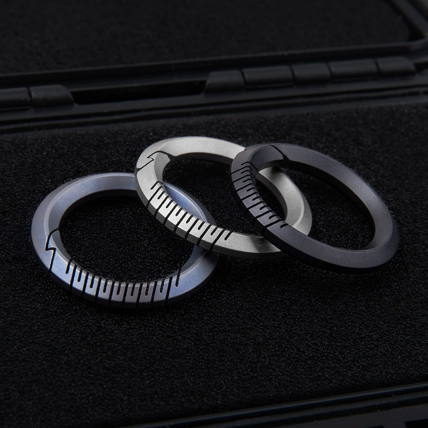 Titanium-Alloy-Key-Rings-Universal-Metal-Keychain-Black-Silver-Blue-New ...