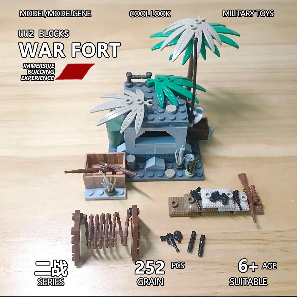 WW2-Building-Blocks-Military-Battlefield-Series-German-Bunker-Model ...