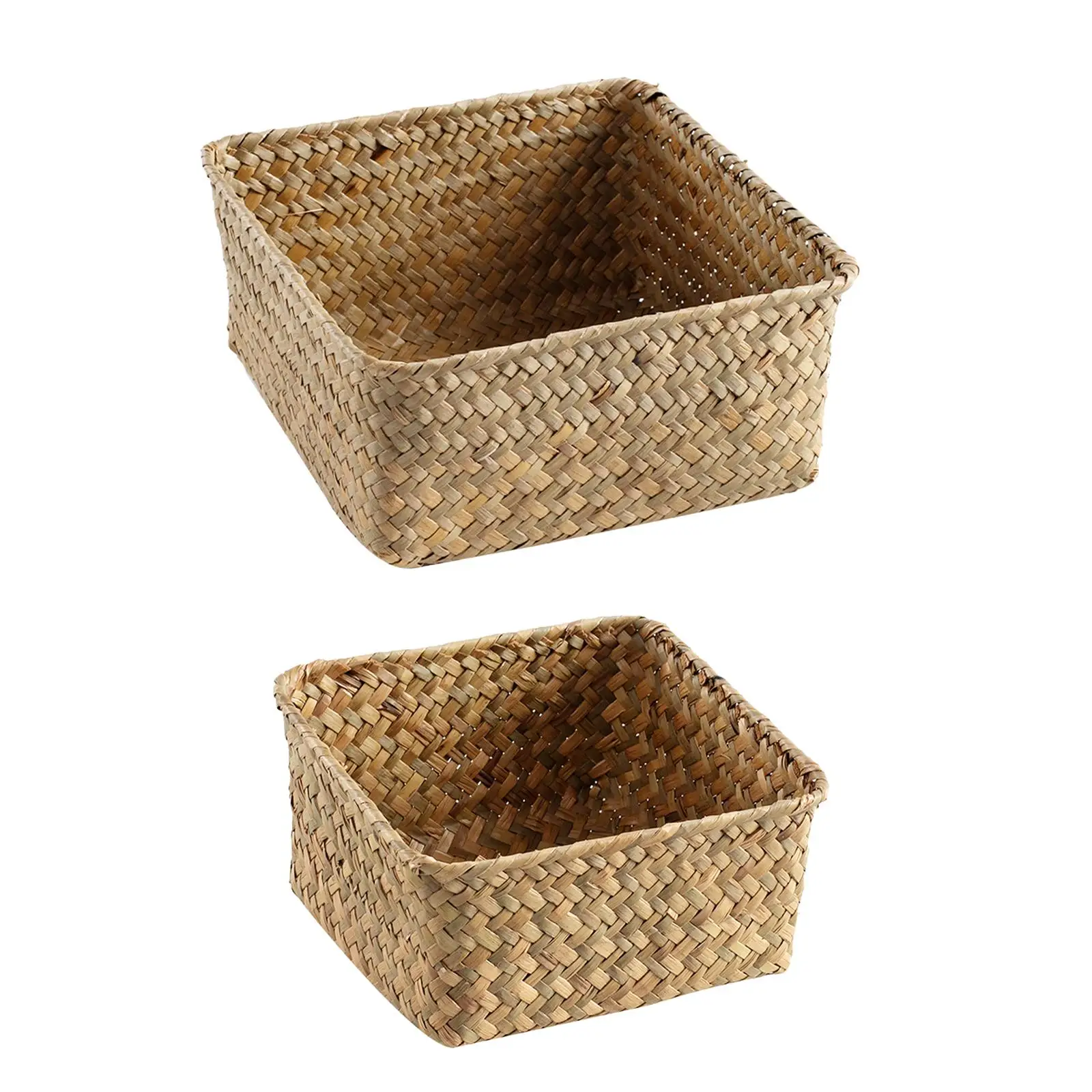 Open-Storage-Basket-Rectangular-DIY-Handmade-Serving-Tray-Handwoven ...