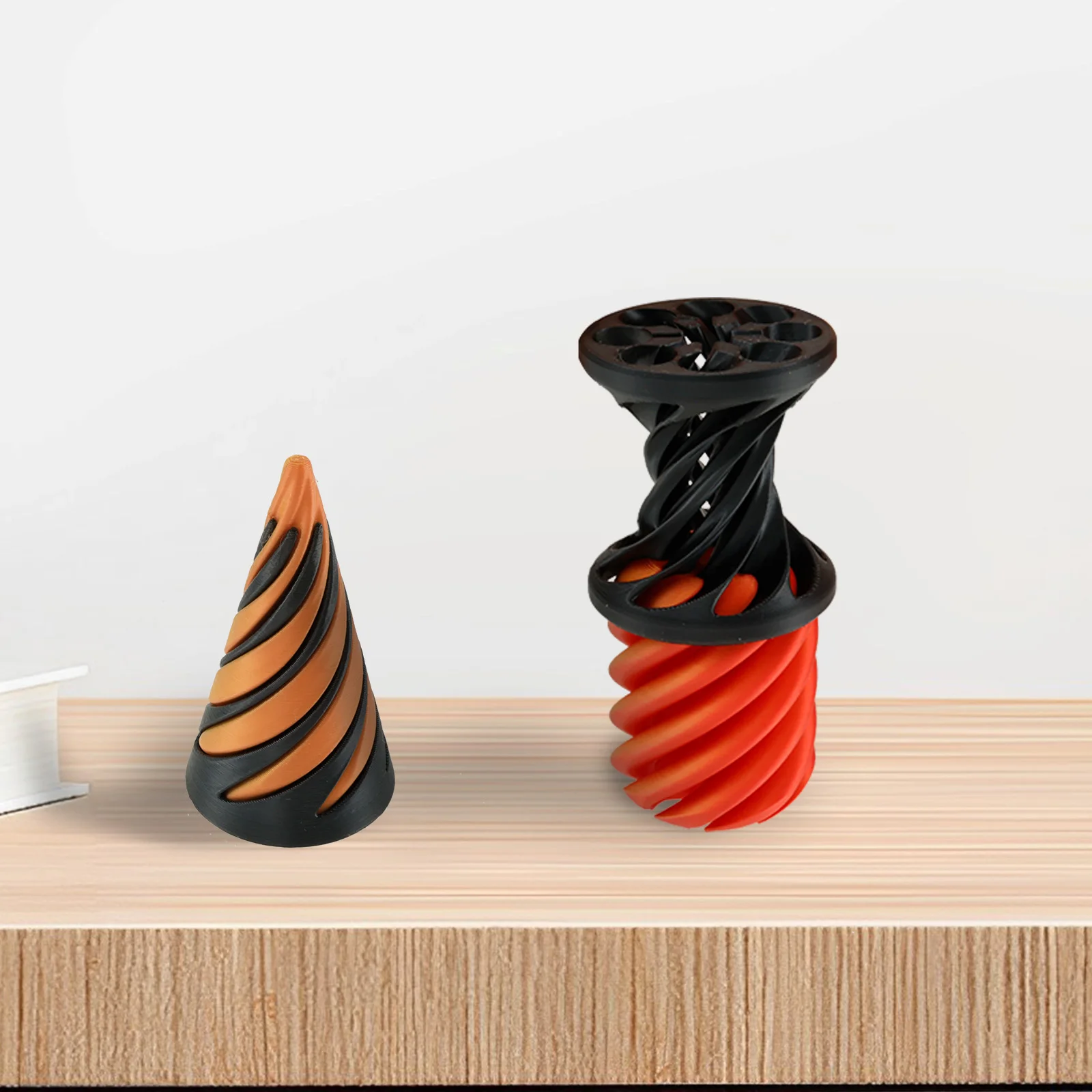 2-Pcs-Impossible-Pyramid-Passthrough-Sculpture-3D-Printed-Spiral-Cone ...