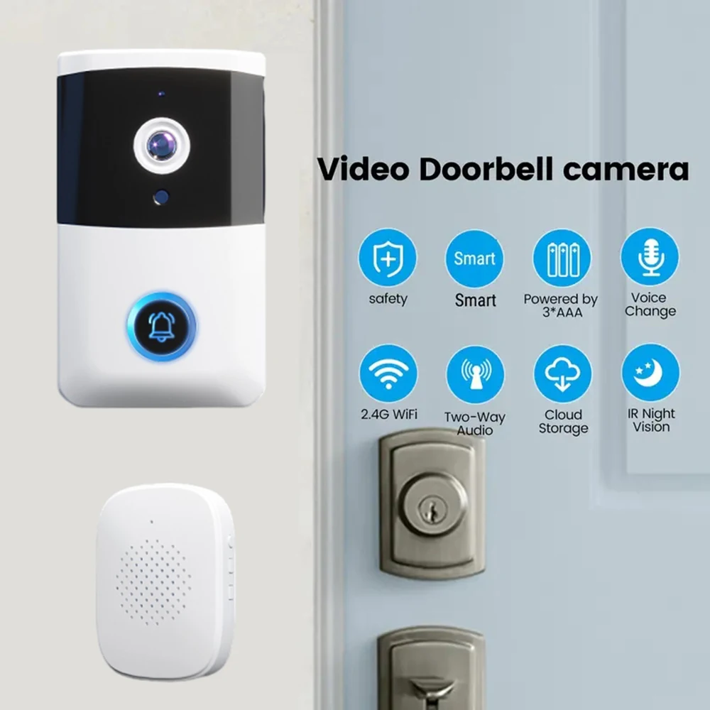 Smart-Visual-Doorbell-Camera-Kit-Sturdy-High-Definition-Wireless-Smart-Doorbell-Household-WiFi ...