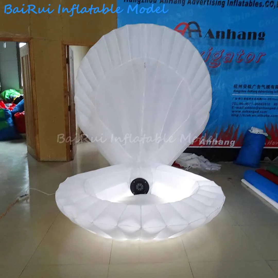 Giant-Inflatable-Illminous-Sea-Shell-Air-Blow-Fanshaped-Clam-with-White ...
