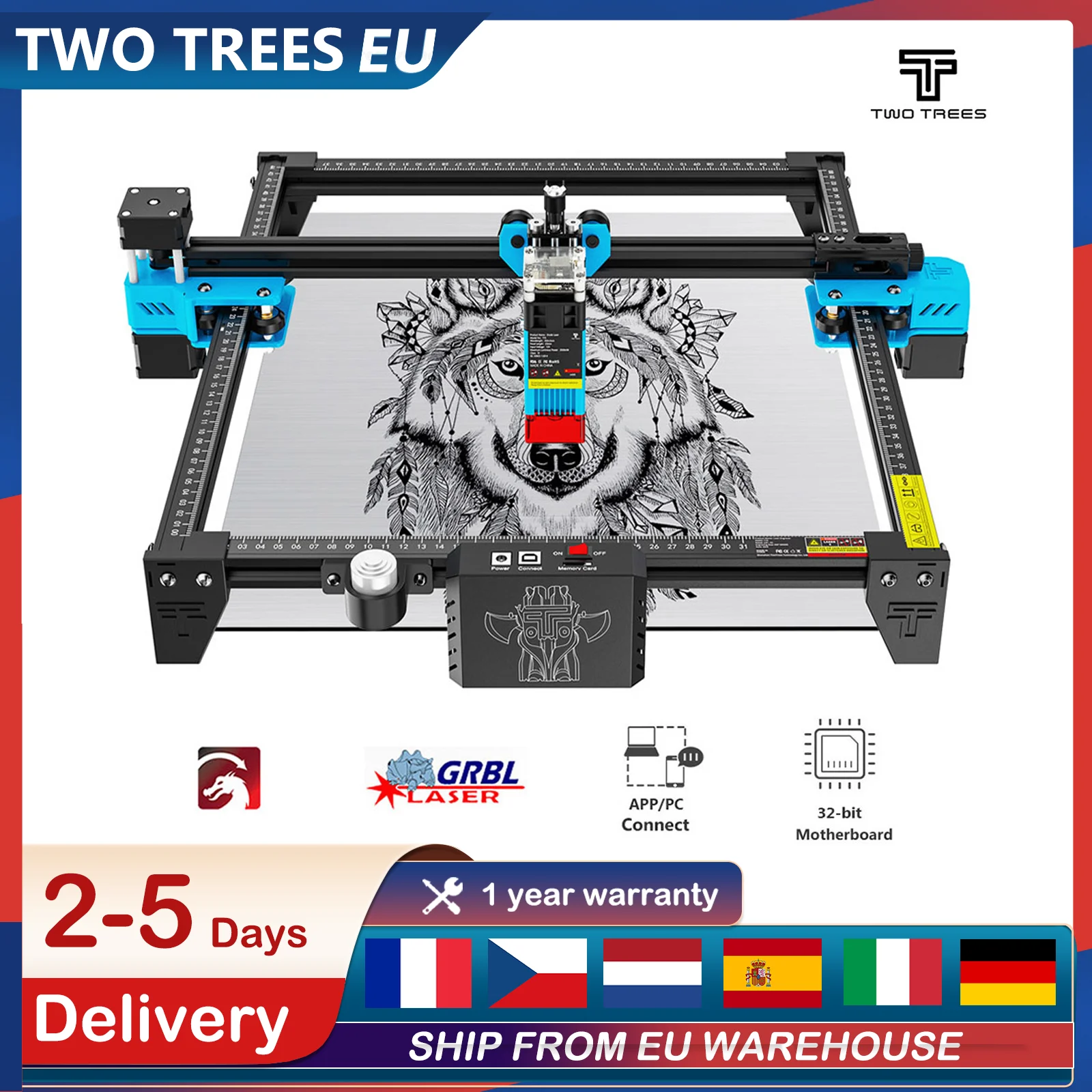 TwoTrees TTS-55 Laser Engraver With Wifi Offline Control Powerful 40W ...