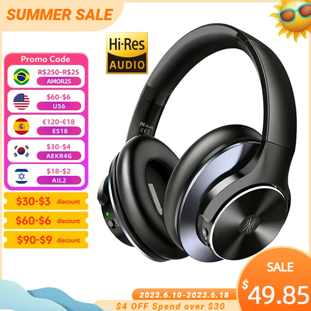 Oneodio auriculares inalámbricos ANC con Bluetooth, dispositivo de ...