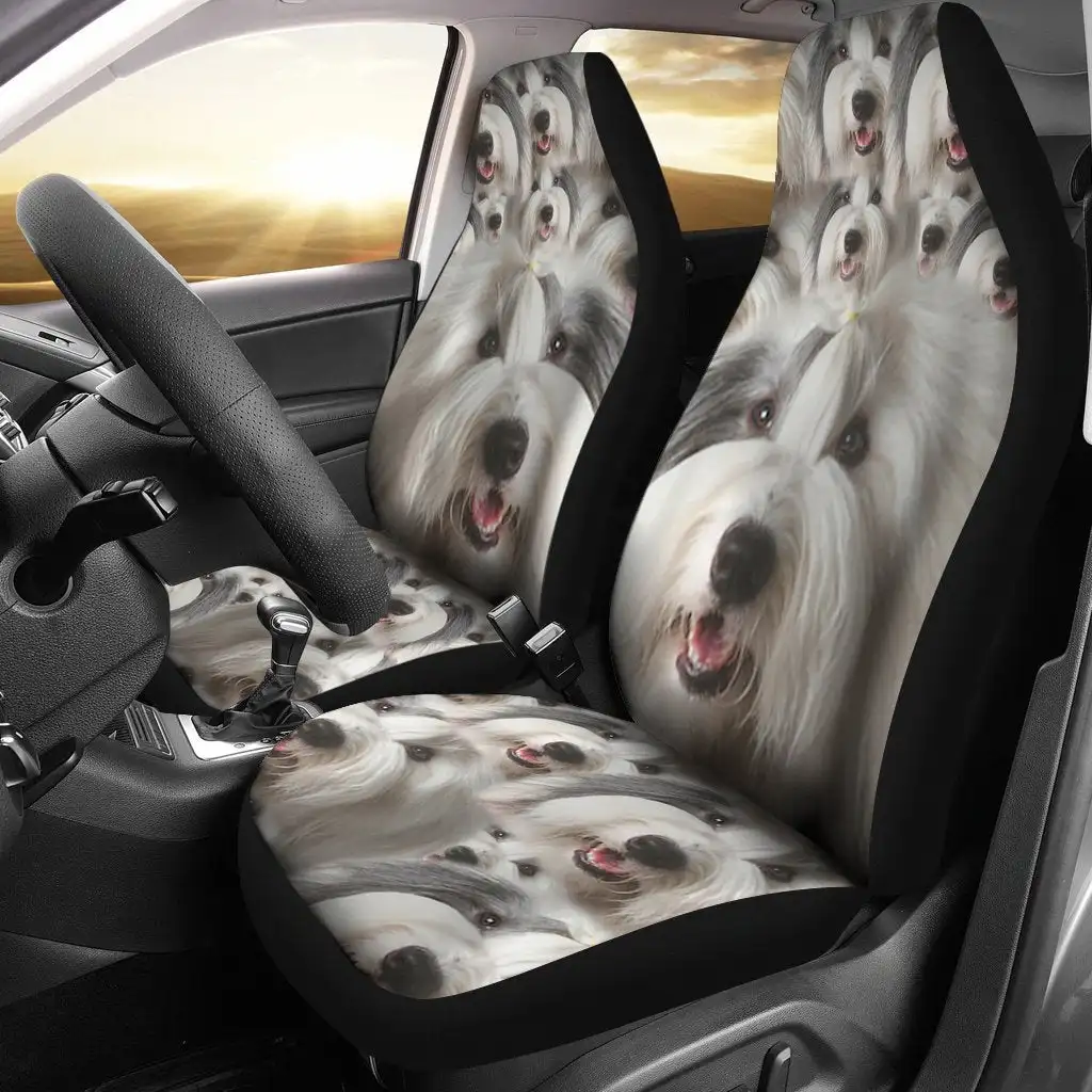 Old-English-Sheepdogs-In-Lots-Print-Car-Seat-Covers-Set-2-Pc-Car ...