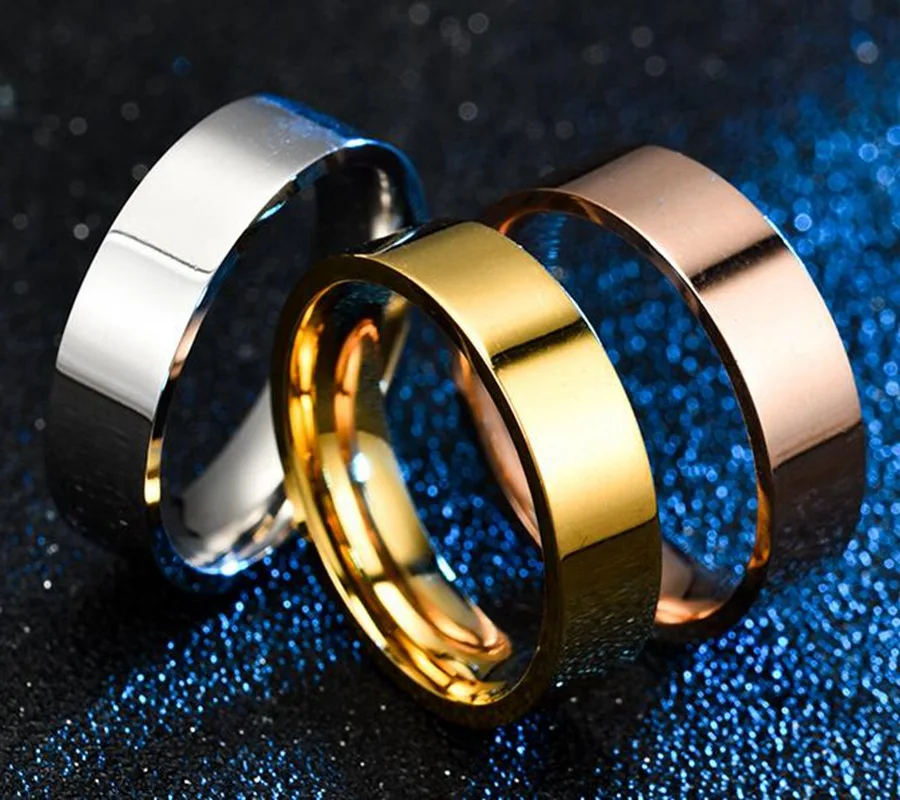 European-and-American-Minority-8mm-Smooth-Titanium-Steel-Ring-Korean ...