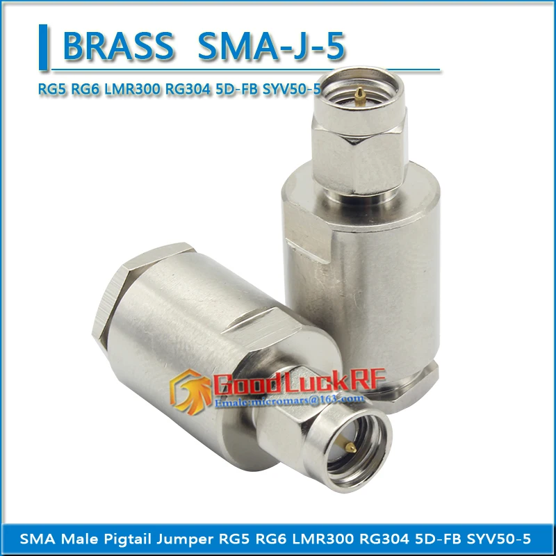 SMA Male plug Clamp Solder for RG5 RG6 LMR300 RG304 5D-FB Cable ...