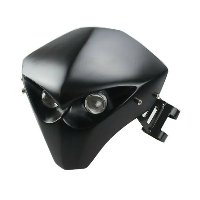 Motorcycle Fairing Head Light Lamp Universal Skull 12v LED Hi/Lo Beam ...
