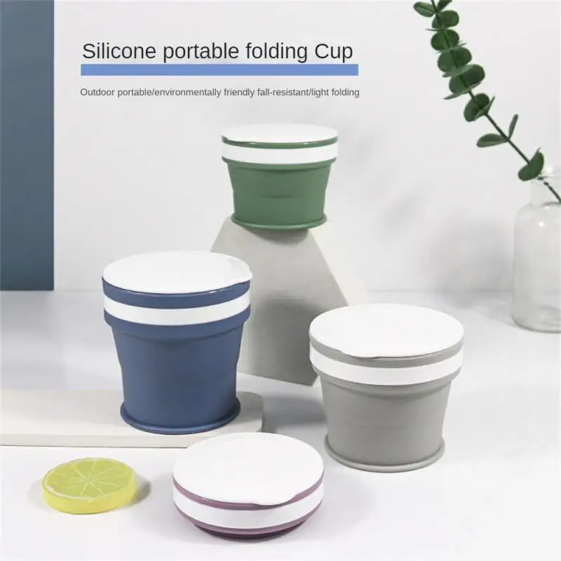 Folding-Cup-Silicone-Drinking-Mug-With-Lid-Outdoor-Portable-Travel ...