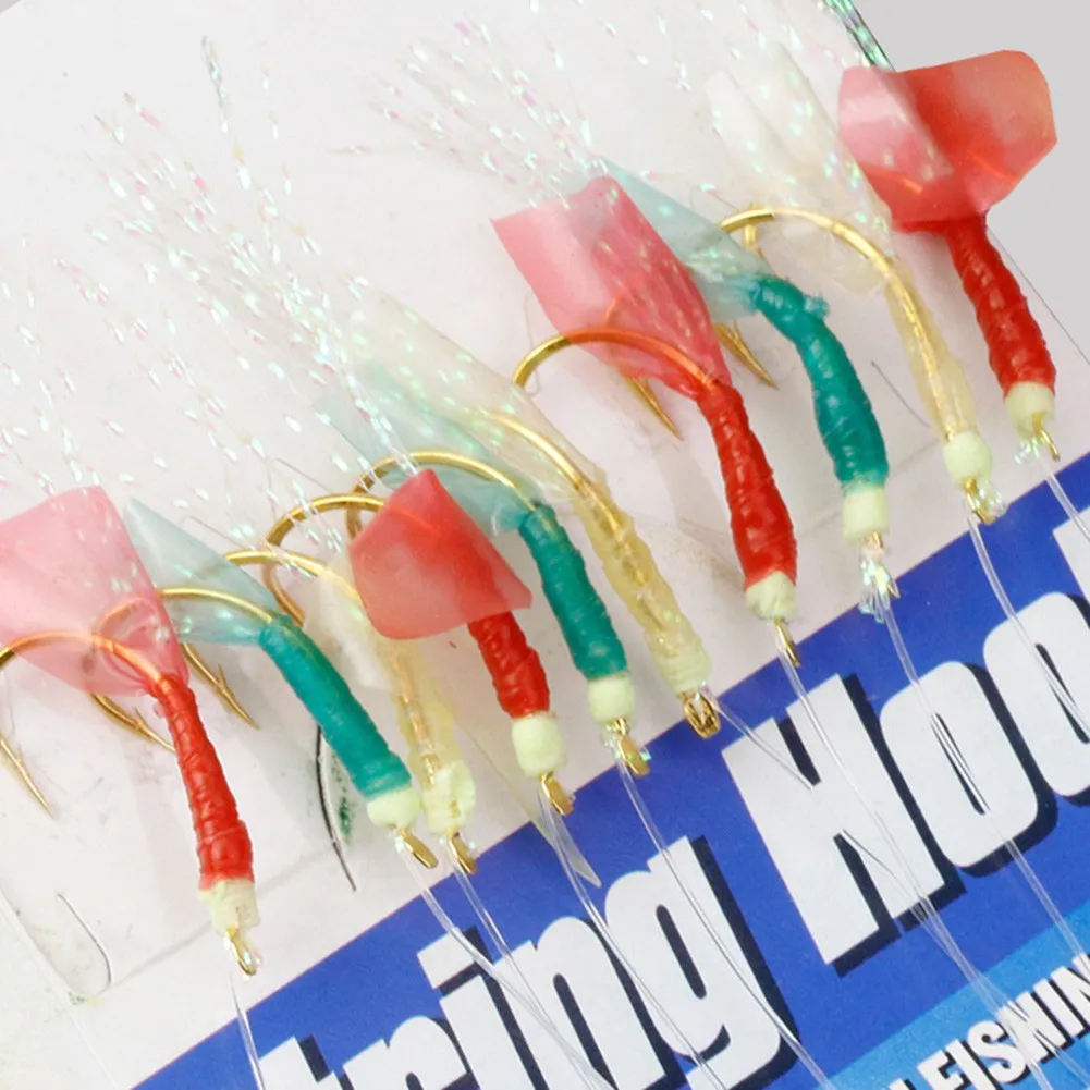 10-Hooks-Rigs-Bait-7-15-Bait-Baits-Feather-Fishing-Fittings-Herring ...