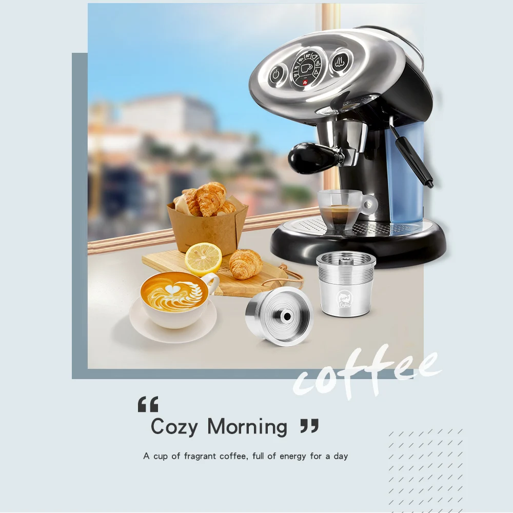 Illy 1 커피 캡슐 포드용 iCafilas 커피 필터, 스테인레스 스틸, 재사용 가능, 컵 드리퍼 탬퍼|커피 필터 ...