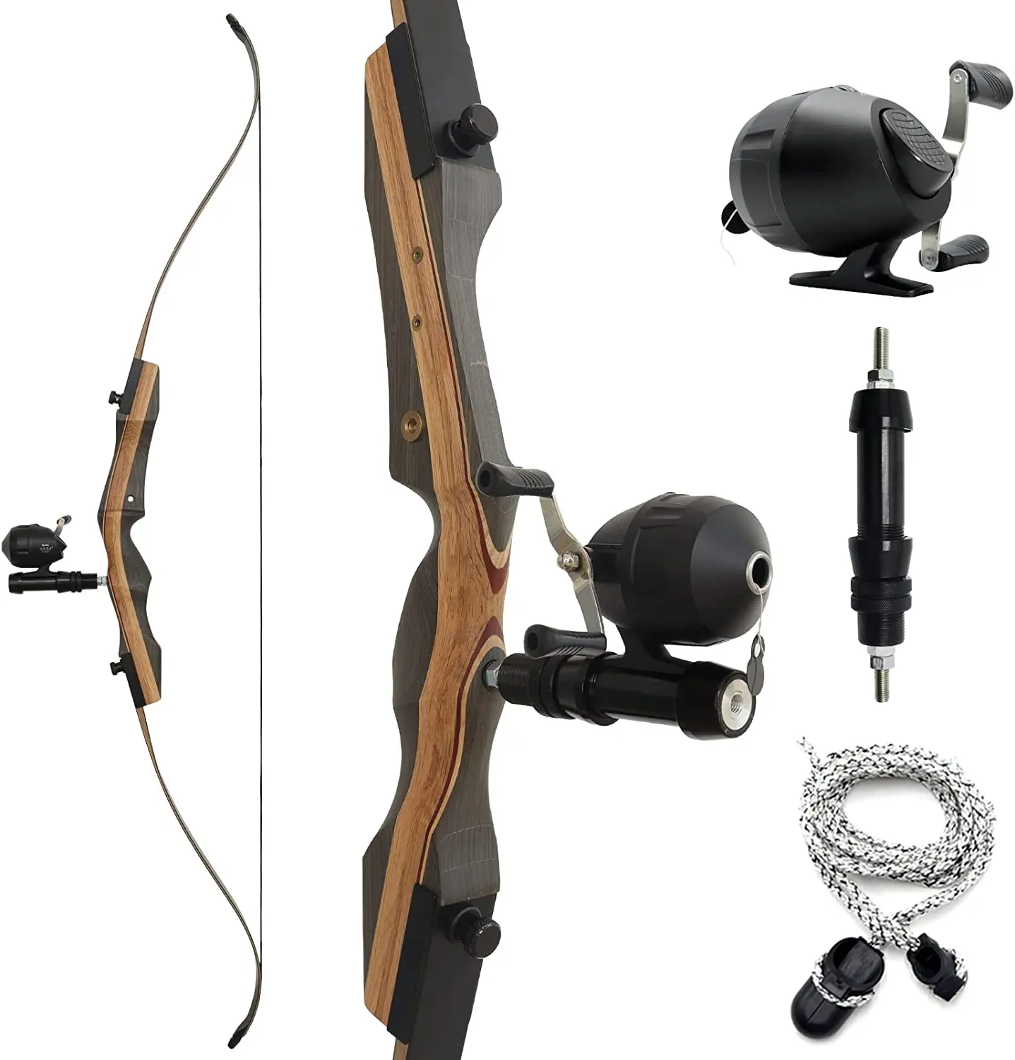 62" Archery Bowfishing Reel Kit 25-50lbs Archery Set Adult Takedown ...